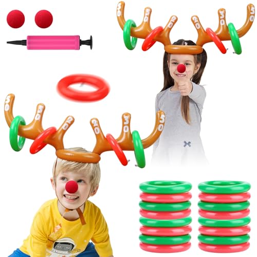 Snapklik.com : Angooni 2 Set Inflatable Reindeer Antlers Ring Toss Game ...