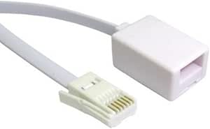 Amazon.com: 2m Telephone Phone Line Extension Cable FULLY WIRED 6 Pin ...