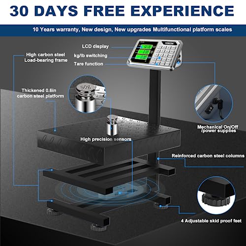 Snapklik.com : Digital Platform Scale, 661lb Weight Shipping Scale ...