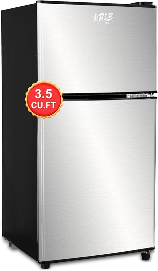 Amazon.com: KRIB BLING Compact Refrigerator Mini Fridge with Freezer,7 ...