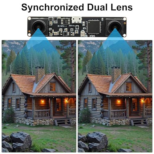 Synchronized Dual Lens Stereo USB Camera 1.3MP HD 960P Webcam 3D VR Web Camera Module with 1 /3 ...