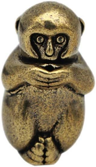 Amazon.com: DMtse Brass Mini Antique Monkey Statue Ornaments Meditation ...