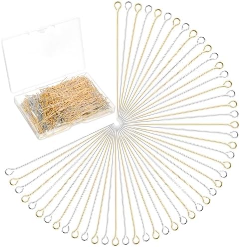 Amazon.com: 600 Pieces Flat Eye Pins for Jewelry Making DIY, 50 mm ...