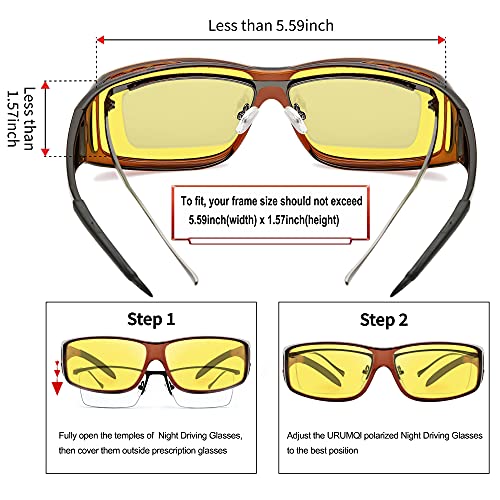 Snapklik.com : URUMQI Night Vision Driving Glasses Fit Over Glasses For ...