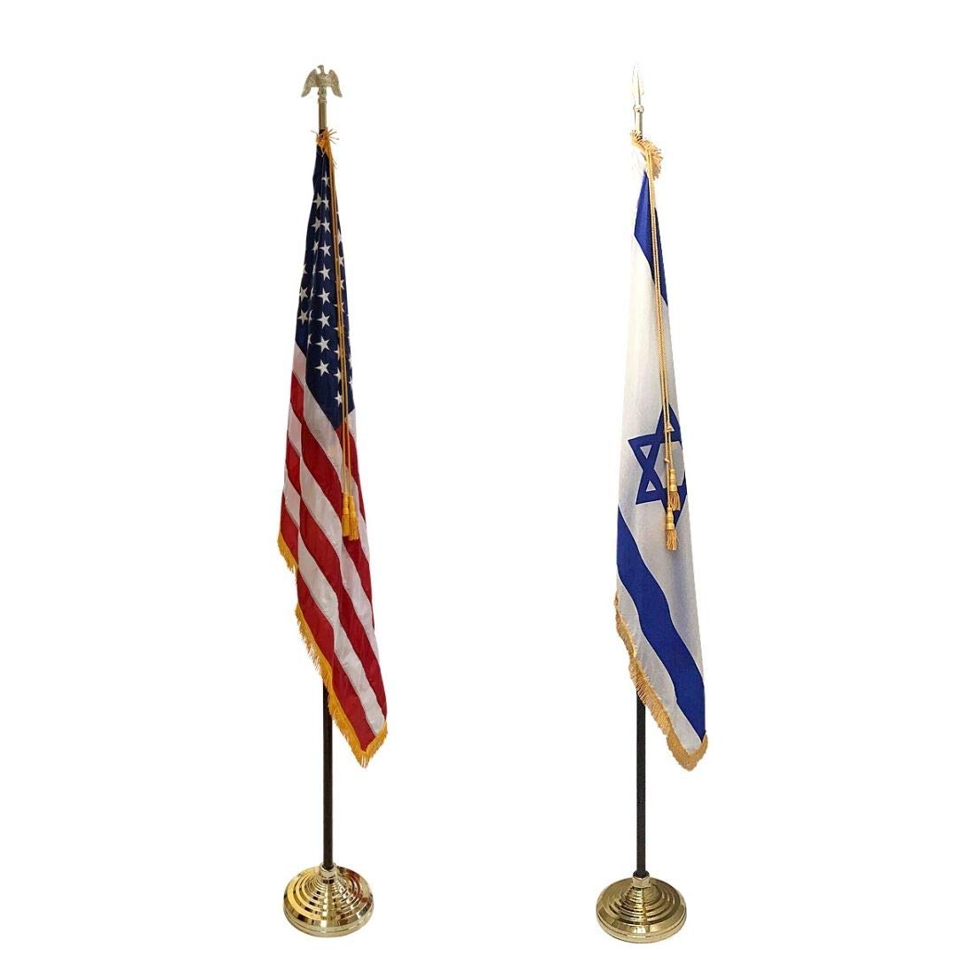 Amazon.com : 3x5' Israel Indoor Flag Set with 3x5' United States Indoor ...