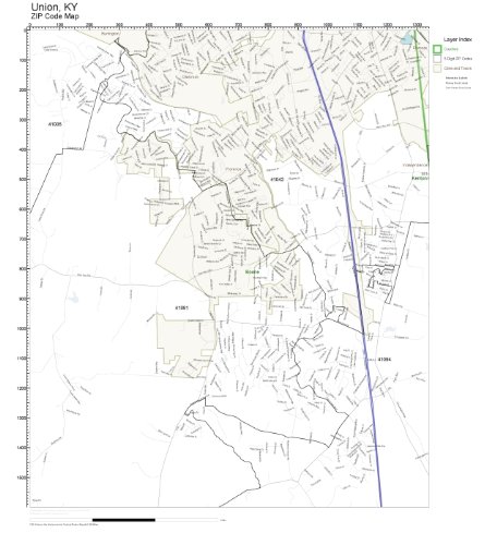 ZIP Code Wall Map of Union, KY ZIP Code Map Not Laminated: Amazon.com ...