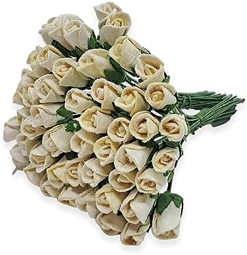 Amazon.com: ChangThai Design Tiny ¼ Inch Diameter Yellow Rosebud Paper ...