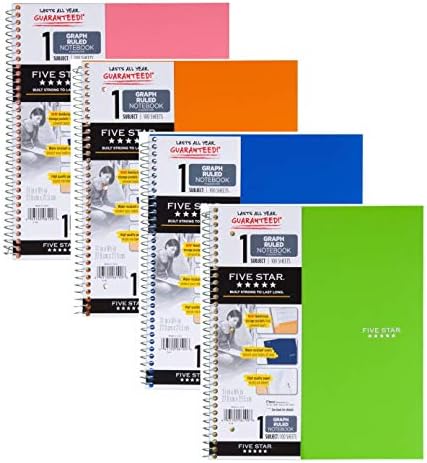 Amazon.com : Five Star Spiral Notebooks, 3 Subject, College Ruled Paper ...