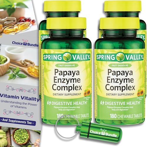 Amazon.com: Choice Bundle Spring Valley Papaya Enzyme Complex Chewable ...