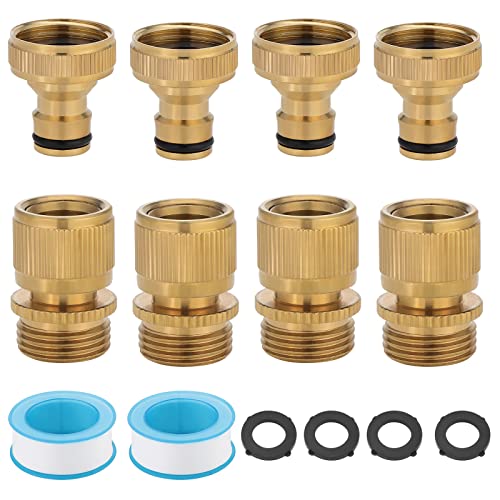 Fippy Garden Hose Connectors, Set of 4 Full Copper 3/4″ Garden Hose ...
