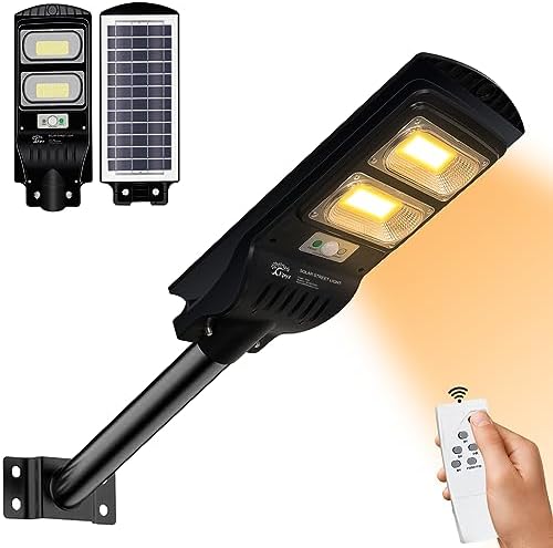Epyz 60 Watt Solar Street Lights with Remote, 256 LEDs, Motion Sensor ...