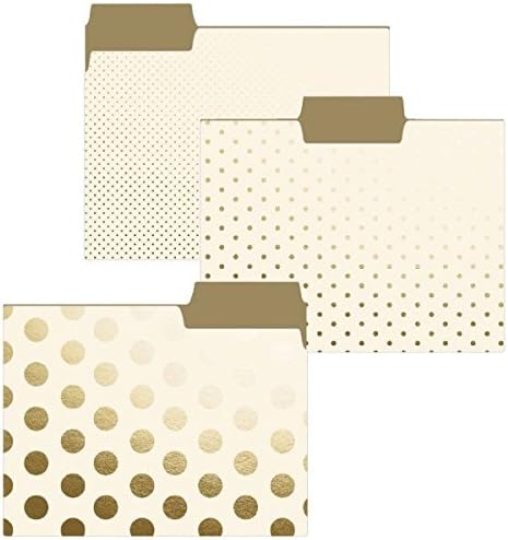 Cream and Gold File Folder Set : Amazon.co.uk: Stationery & Office Supplies