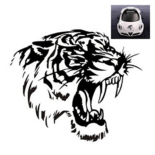 Nema Creative Tiger Car Hood Sticker - 28 Cm - Black : Amazon.in: Car ...