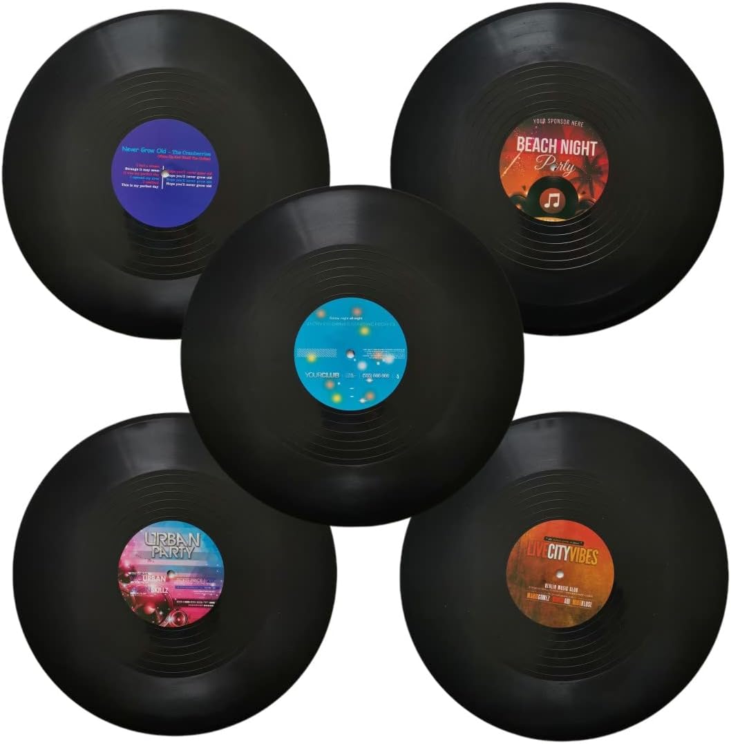 Amazon.com: MINI ZOZI 12 inch Blank Vinyl Records Fake 5 Pieces in 1 ...