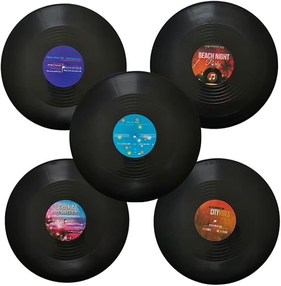 Amazon.com: MINI ZOZI 12 inch Blank Vinyl Records Fake 5 Pieces in 1 ...