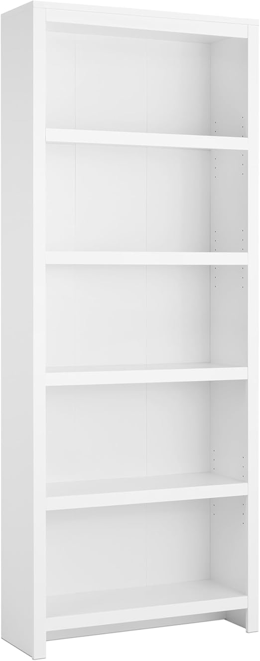 Amazon.com: Prepac Moda 5-Tier Tall Wooden Bookcase, White Storage ...