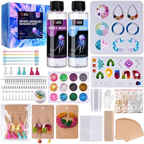 LET'S RESIN Resin Jewelry Making Kit, Resin Earring Moulds Silicone Kit ...