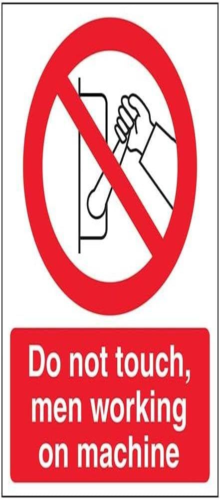 V Safety Do not touch men working on machine-150x200mm-Magnetic Safety ...
