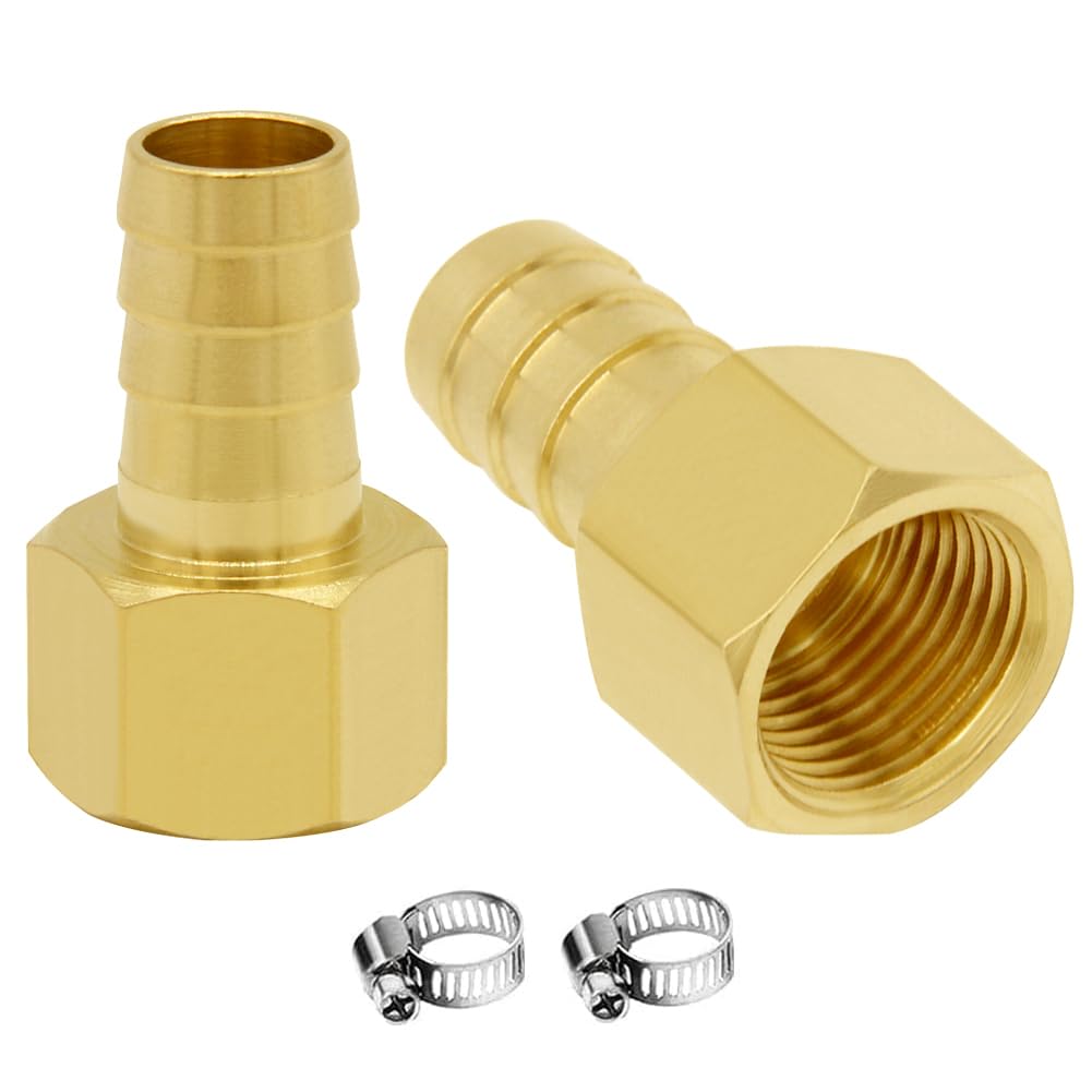 Amazon.com: Joywayus Brass Hose Barb Fitting,1/2" Barb x 3/8" NPT ...