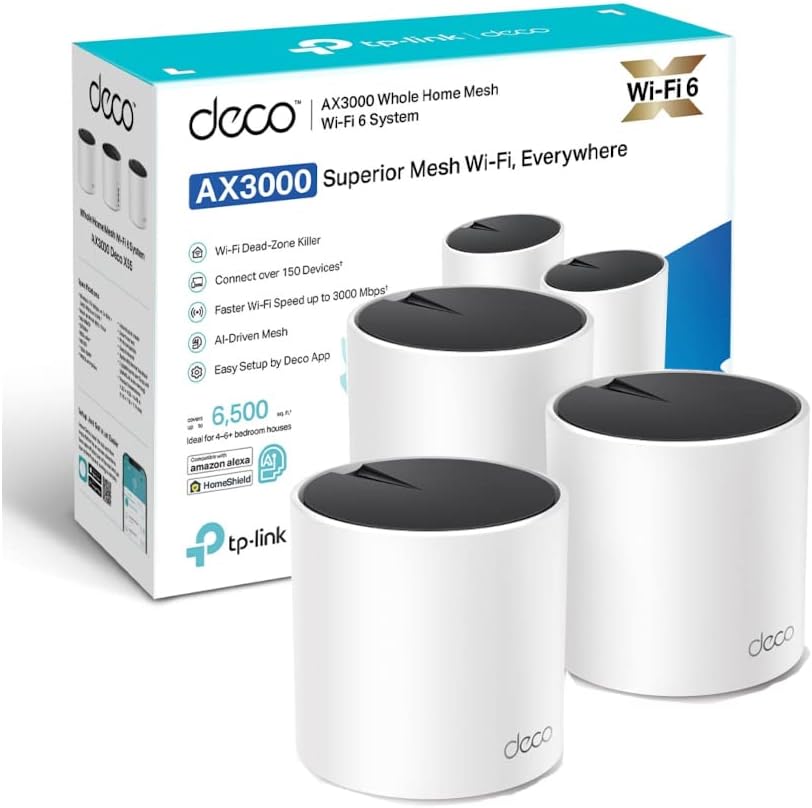TP-Link Deco X10 AX1500 Whole Home Dual-Band Mesh Wi-Fi 6 System, AI ...