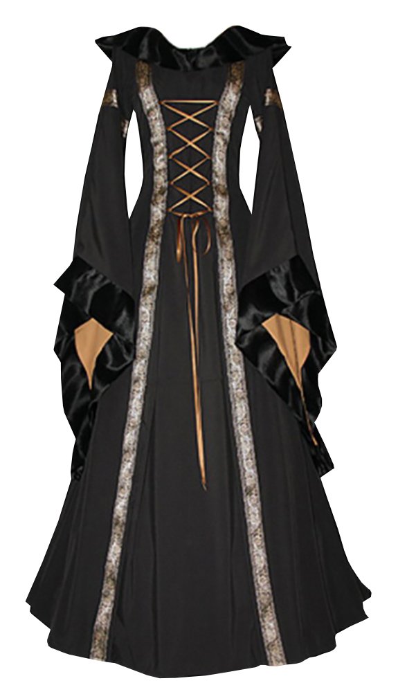Buy Lynwitkui Womens Medieval Costume Dress Renaissance Lace Up ...