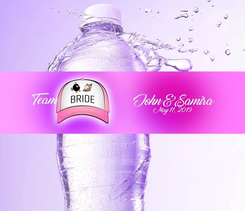Amazon.com: 100 Team Bride LABELS PER ORDER - Custom Wedding Water ...