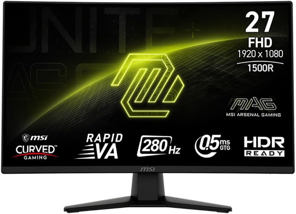 Amazon.com: MSI MAG 276CXF 27-inch 1920 x 1080 (FHD) Curved Monitor ...