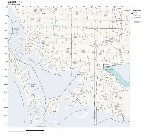 ZIP Code Wall Map of Gulfport, FL ZIP Code Map Laminated: Amazon.com ...