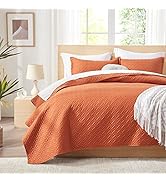 Amazon.com: Full Queen Size Burnt Orange Rust Quilt Set - Lightweight 3 ...