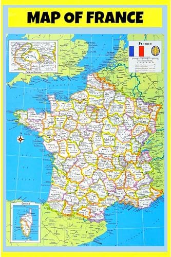 Amazon.com: Map of France Style B 20x30 - Laminated Wall Map Poster ...