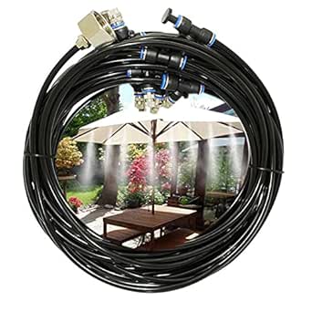 Outdoor Misting Cooling System kit, Misting Line + Brass Misters ...