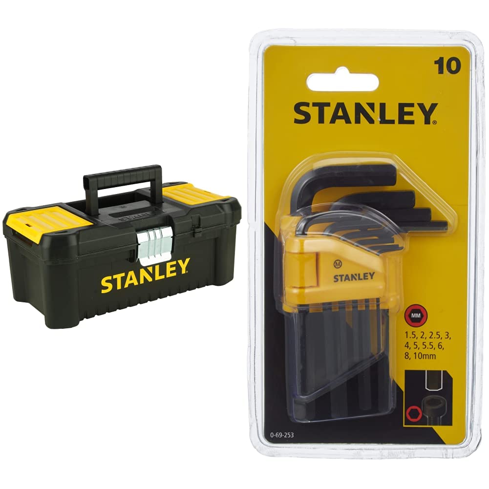 Stanley STST1-75515 Low Essential Tool Box, Black/Yellow, 12.5-Inch ...