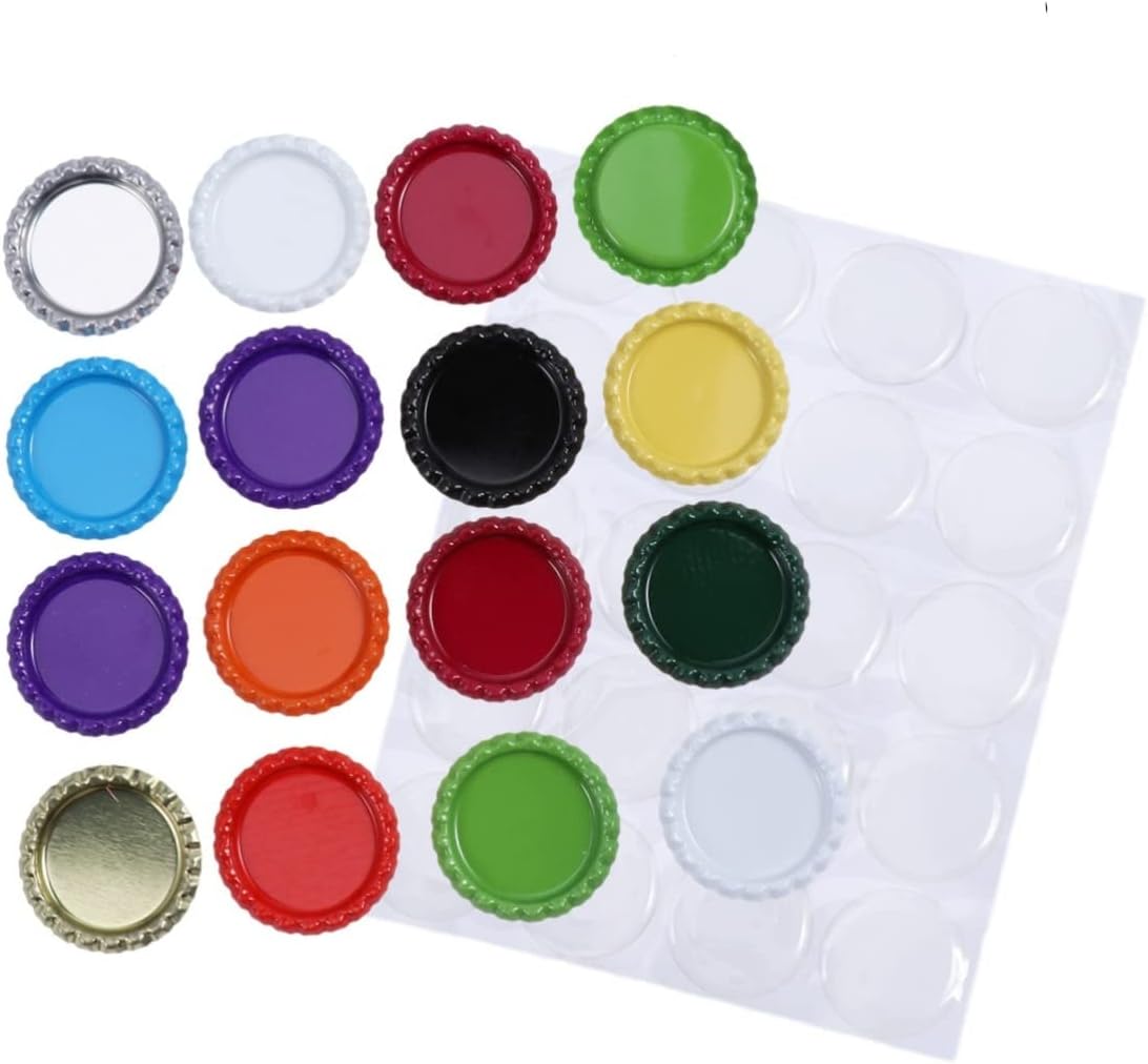 Amazon.com: KJHBV 200 Pcs Color Stickers Gem Stickers Flat Bottle Caps Bottle Stickers Bottle ...
