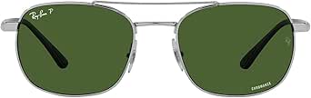 Amazon.com: Ray-Ban RB3670CH Chromance Square Sunglasses, Silver ...