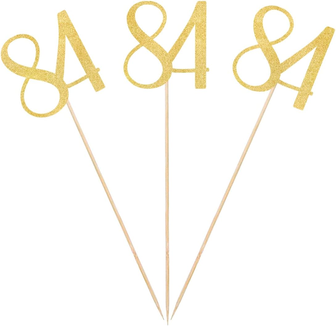Amazon.com: Gold Glitter 84th Birthday Centerpiece Sticks, 12-Pack ...