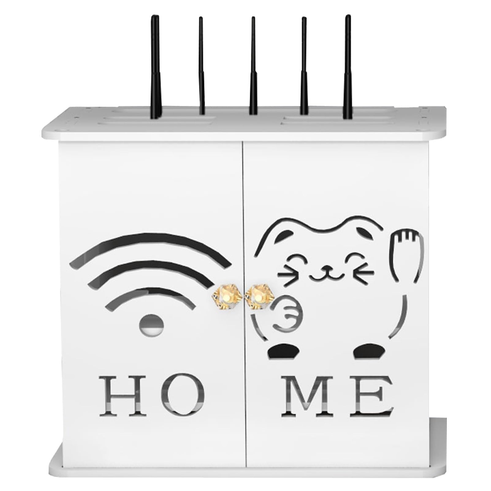 THE WHITE SHOP 4 Tiers WiFi Router Storage Boxes, WiFi Router Modem ...