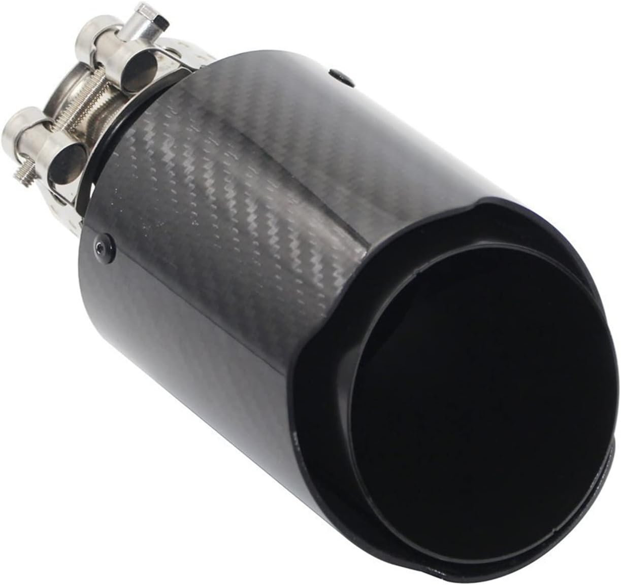Rear Exhaust Pipe MufflerTailThroat Car Glossy Carbon Fiber Universal ...