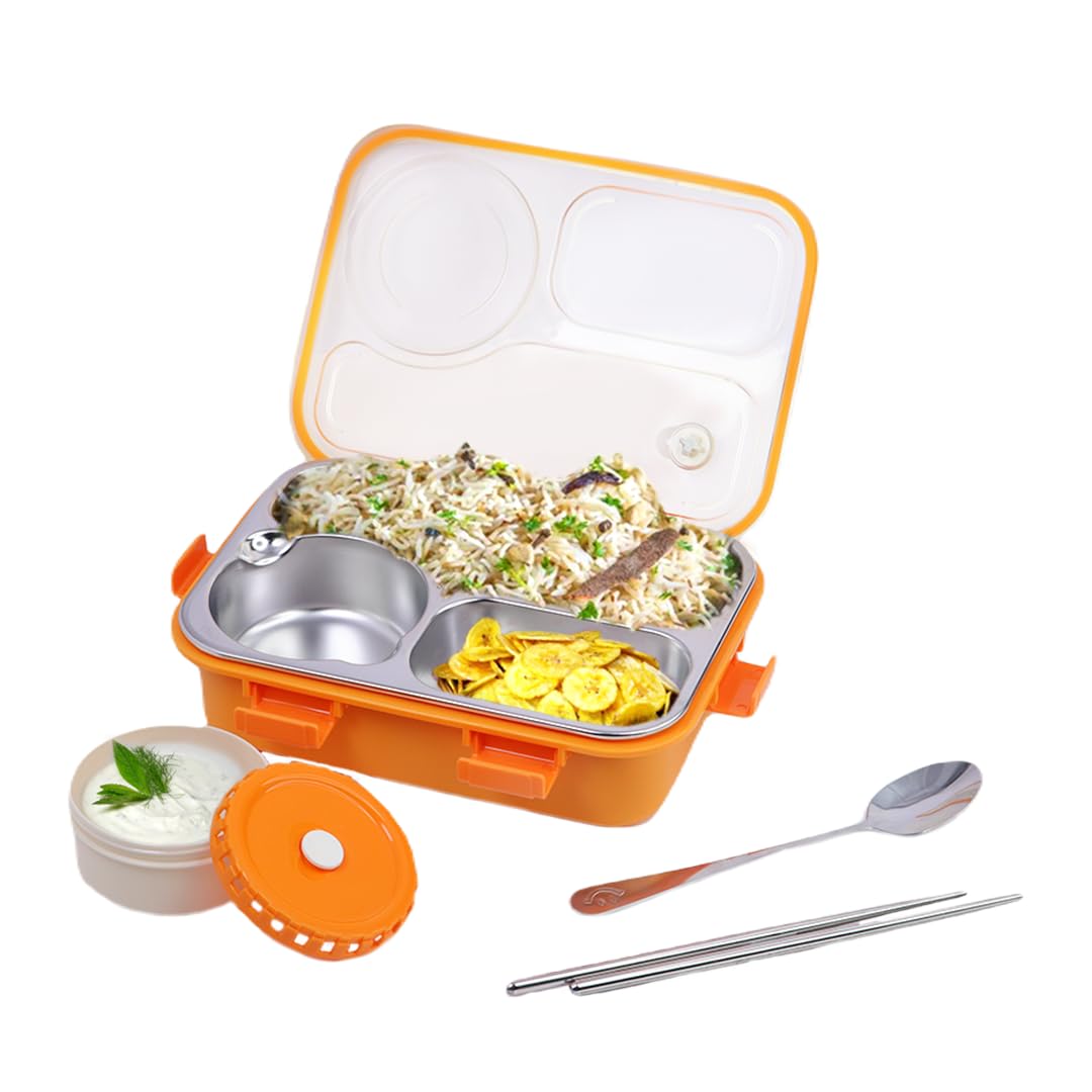 Buy Attro Lunch Pro 3 Lunch Box with Detachable Inner Steel ...