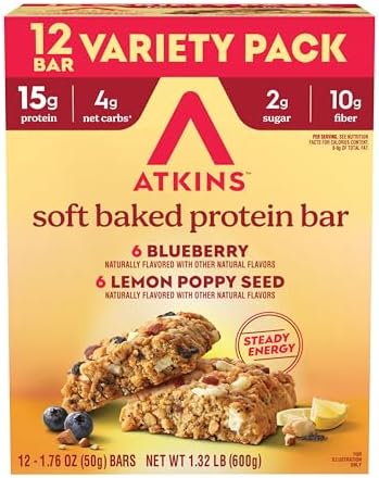 Amazon.com: Atkins Soft Baked High Protein Bars, Lemon Poppyseed ...