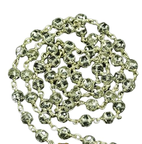 All Stone सफेद स्फटिक की माला Sphatik Mala Chain Diamond Cut Septic ...