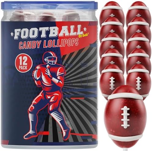 Amazon.com : Football Lollipops 12pk- Raspberry Football Candy For ...