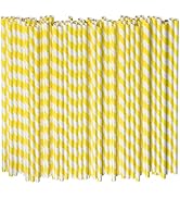 26 x 0.6 cm Extra Long Disposable Paper Straws - Green White Striped ...