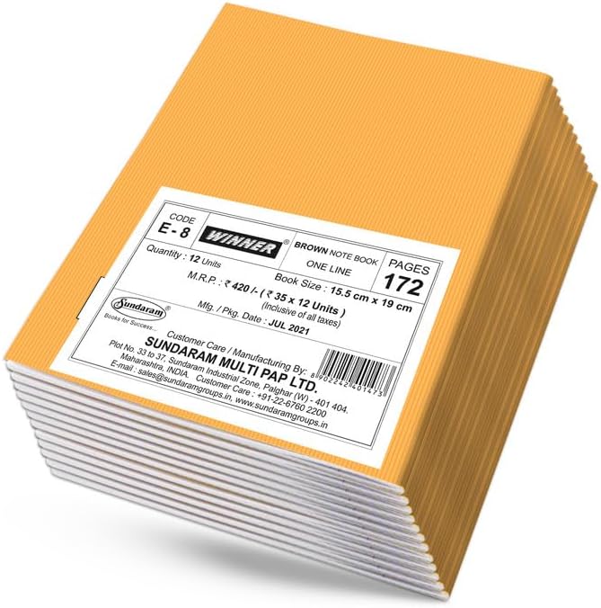 Sundaram Small Notebook | Hard Bound | 172 Pages | 15.5 x 19 cm ...