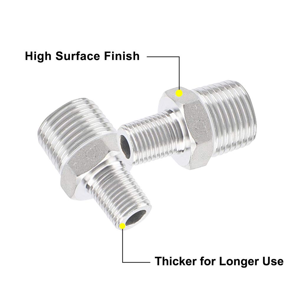 Snapklik.com : Feelers Reducing Hex Nipple, 304 Stainless Steel 1/2"x 1 ...