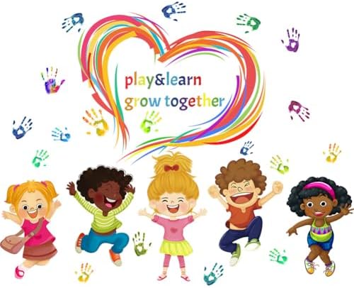 Amazon.com: Mirabuy Play Learn & Grow Together Wall Decals Kids ...