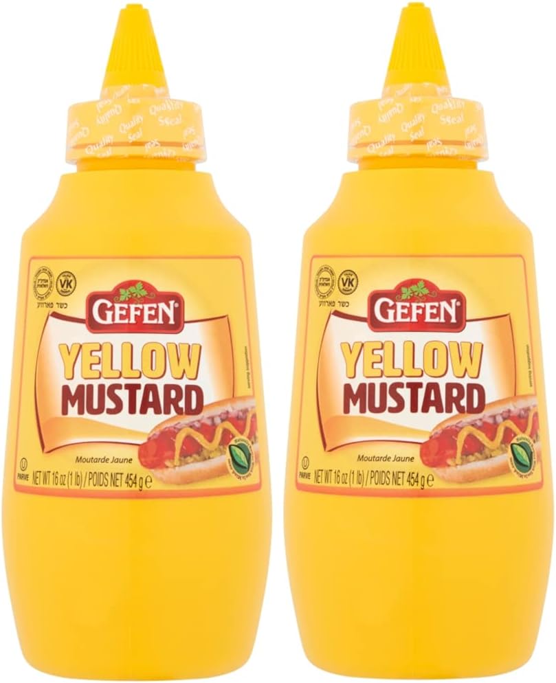 Gefen Yellow Mustard, American Style, Squeeze Bottle 454g (Pack of 2 ...