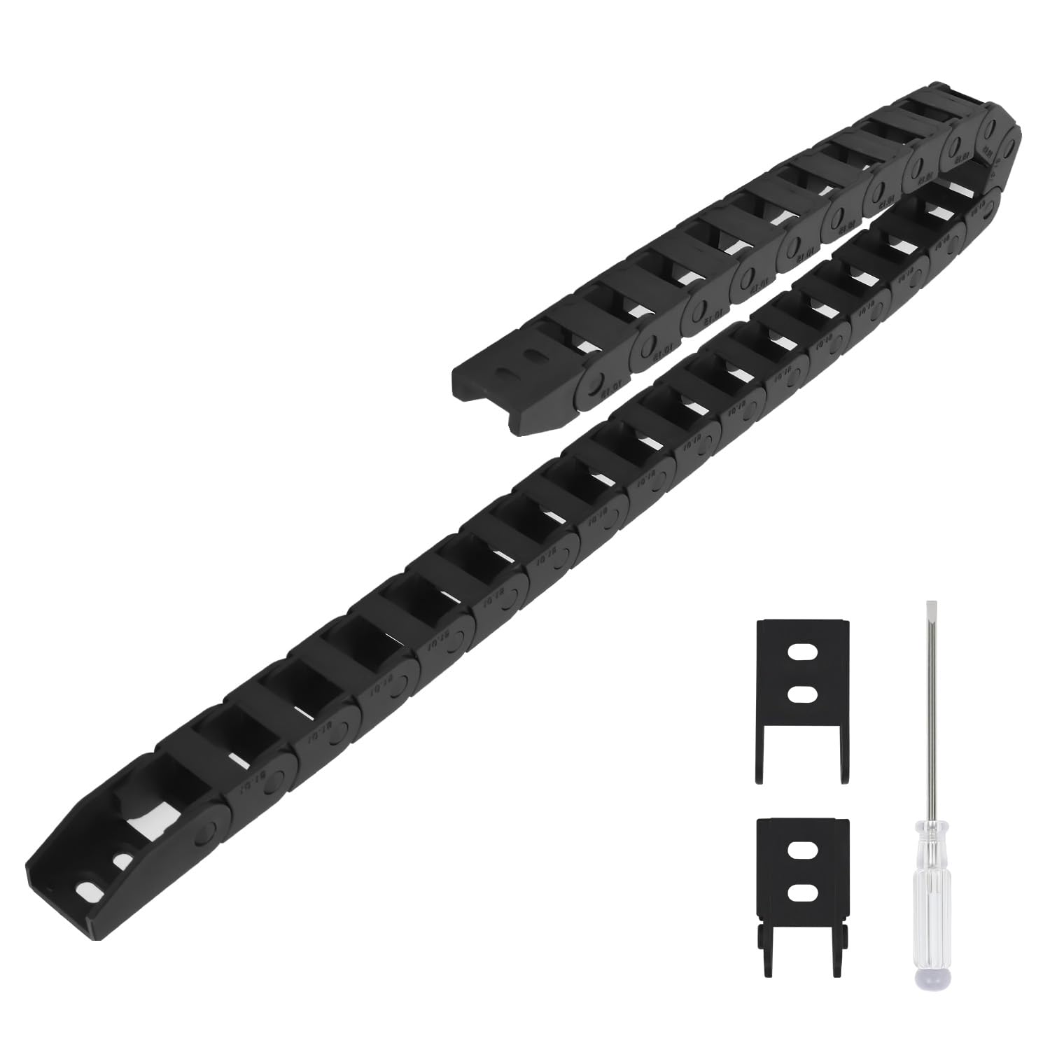 CNC Machine Cable Management QWORK Black Plastic Cable Drag Chain - 1M ...