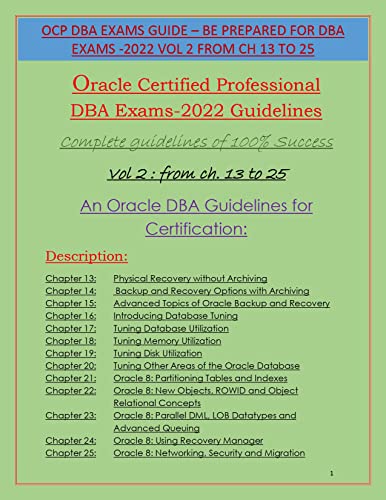 Amazon.com: Oracle Certified Professional DBA Exams-2022 Guidelines ...