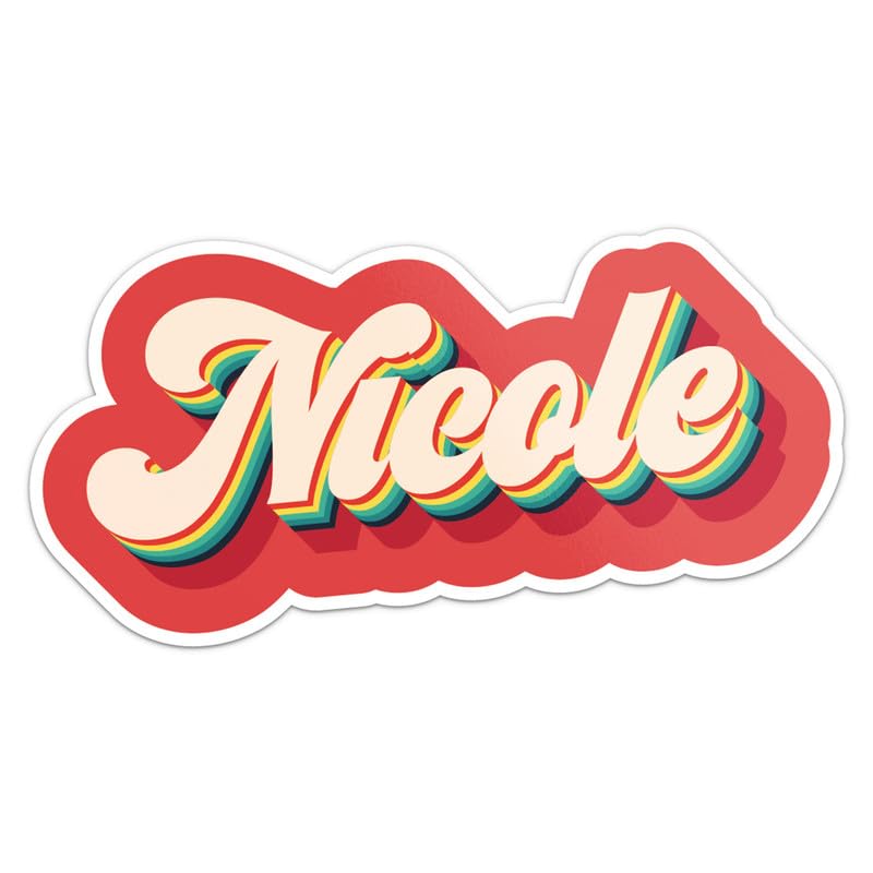 Amazon.com - Retro Style Nicole Female Name Sticker - Waterproof Vinyl ...