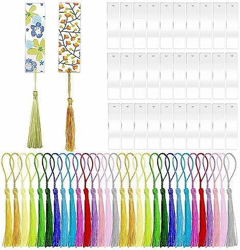 60PCS Acrylic Bookmark Blanks Bulk,30PCS Clear Acrylic Craft Bookmarks ...